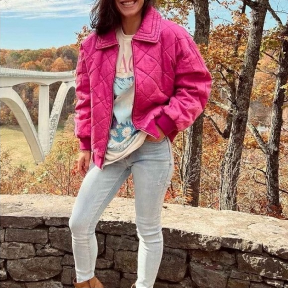 Jackets & Coats | Nwt Pink Quilted Bomber Jacket | Poshmark